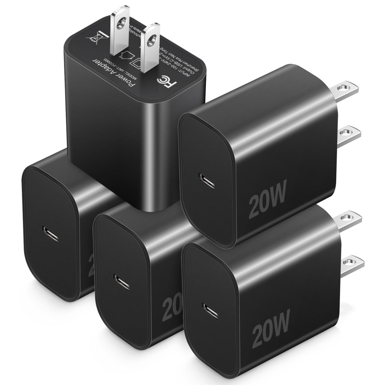 Snapklik.com : 5Pack Type C Charging Block USB C Wall Charger Boxeroo ...