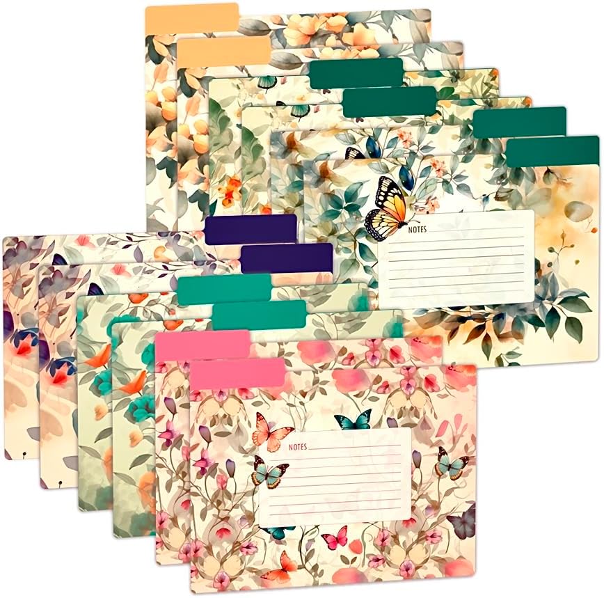 Amazon.com : 12 Set of File Folders Decorative, Pretty File Folders for ...