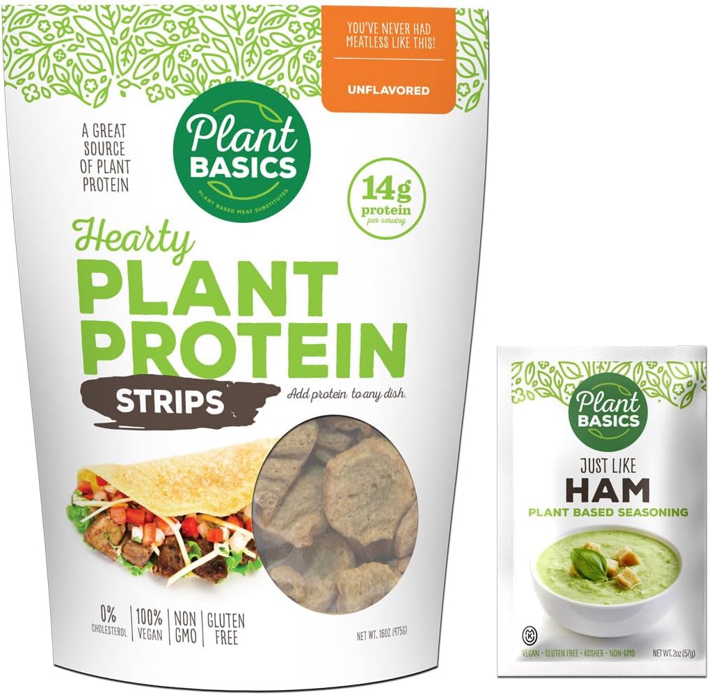 Amazon.com: Plant Basics - Hearty Plant Protein - Unflavored Strips, 1 ...
