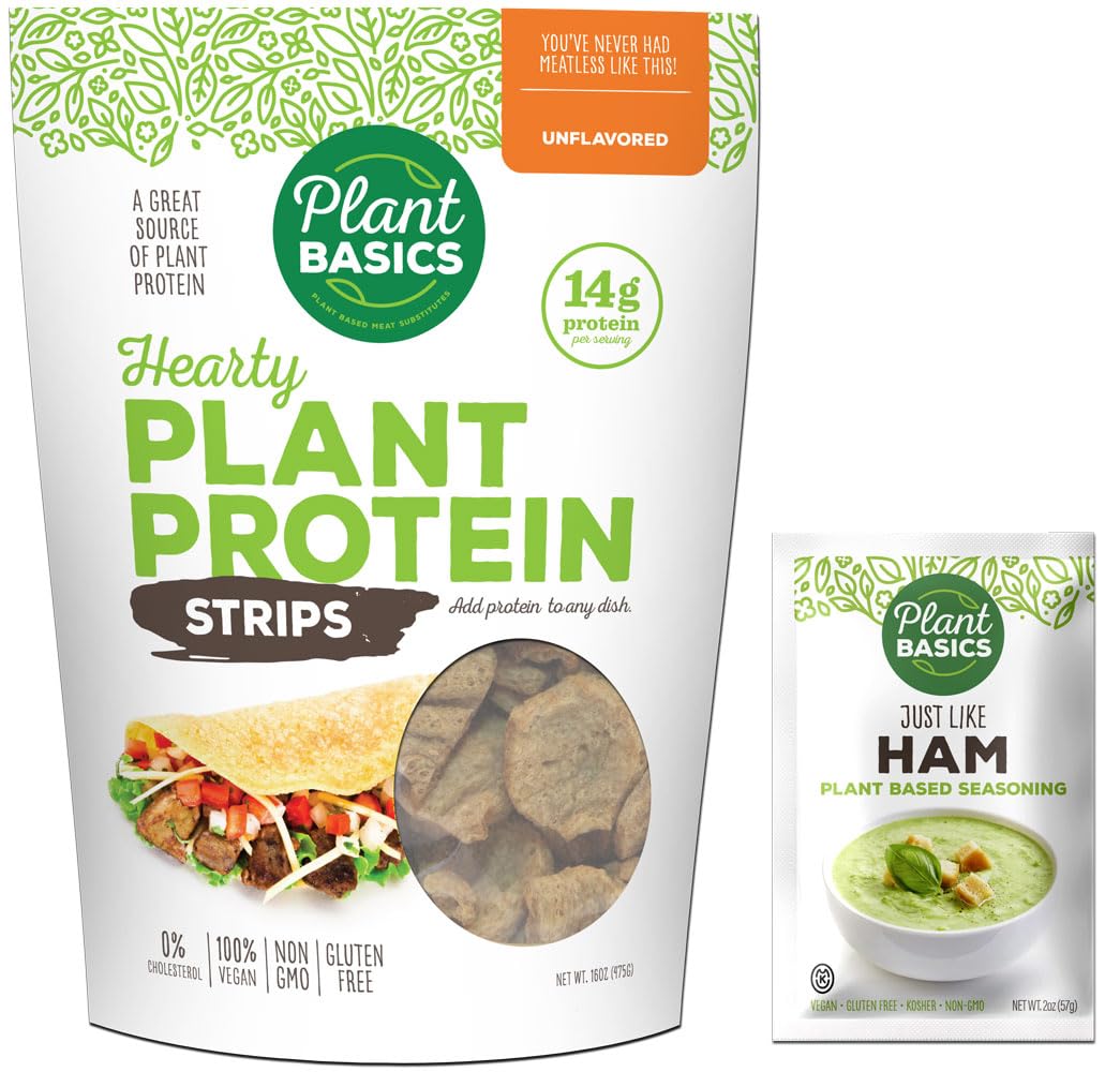 Amazon.com: Plant Basics - Hearty Plant Protein - Unflavored Strips, 1 ...