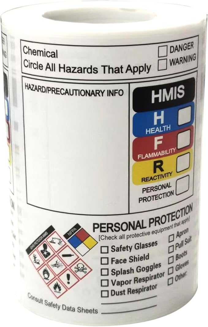 Amazon.com: SDS OSHA Data Labels for Chemical Safety Data 4 x 3 Inch ...