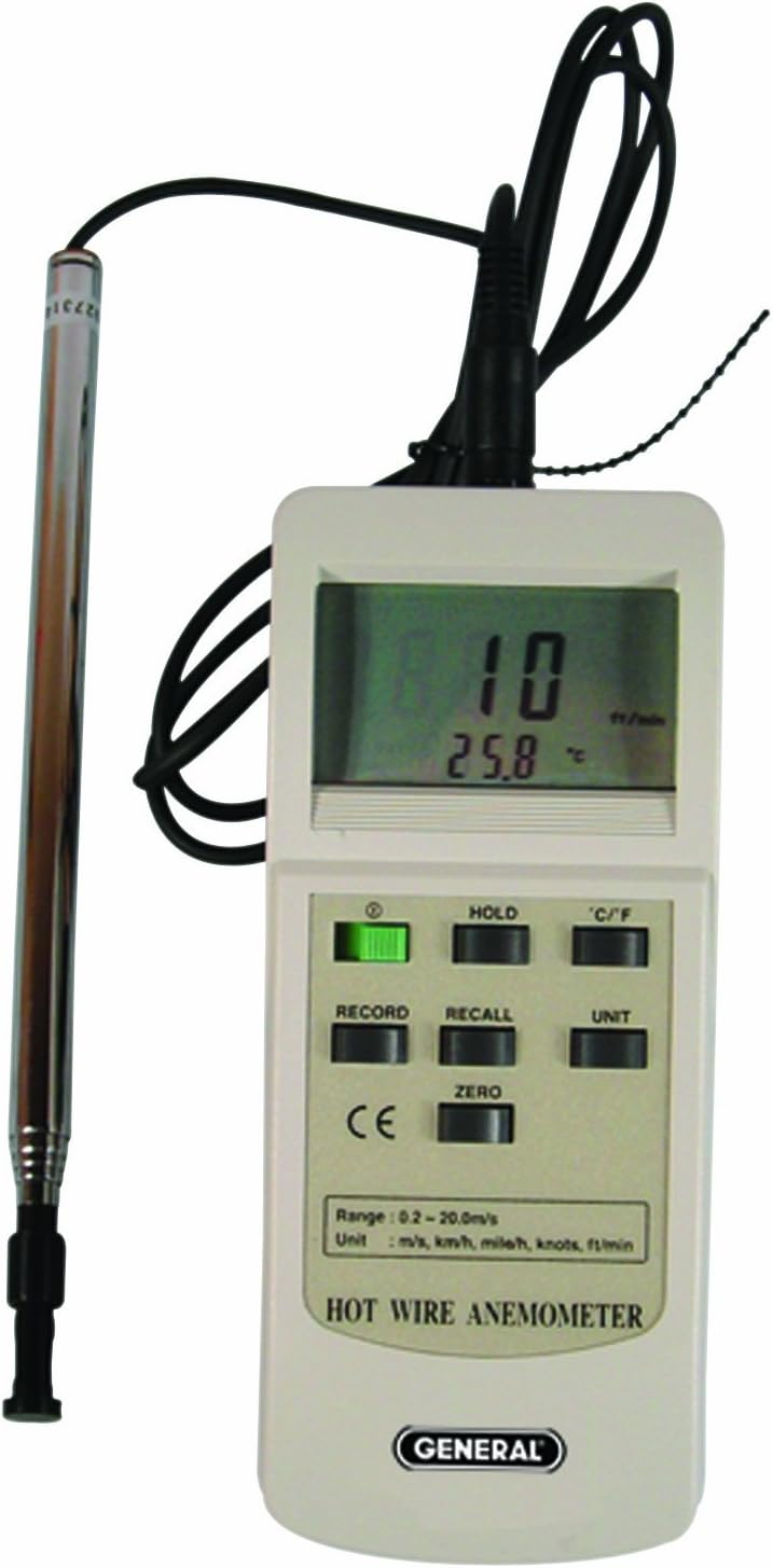 Amazon.com: General Tools HWA4204HA Digital Hot Wire Anemometer, with ...