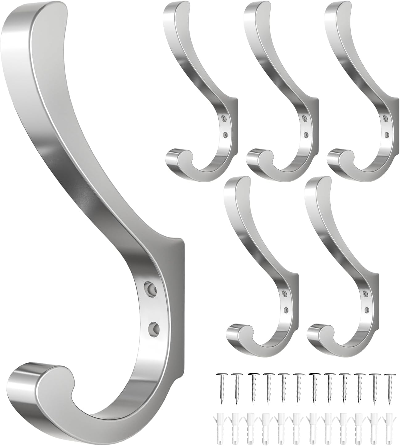 Amazon.com: Chrome Coat Hooks Wall Mount - Wall Hooks For Hanging Heavy ...