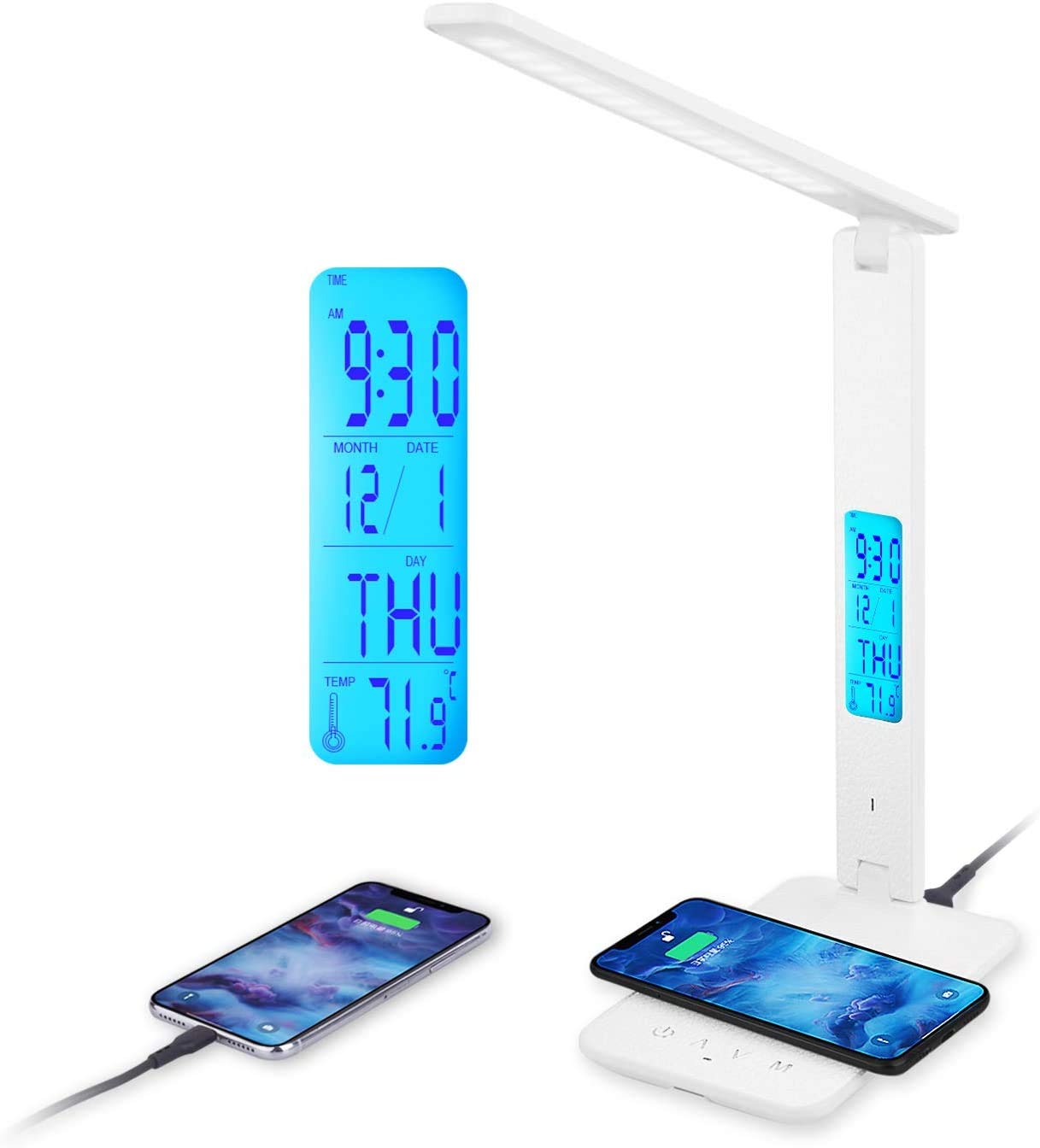 Desk Lamp with USB Charging Port,Wireless Charger LED Desk Lamp ...
