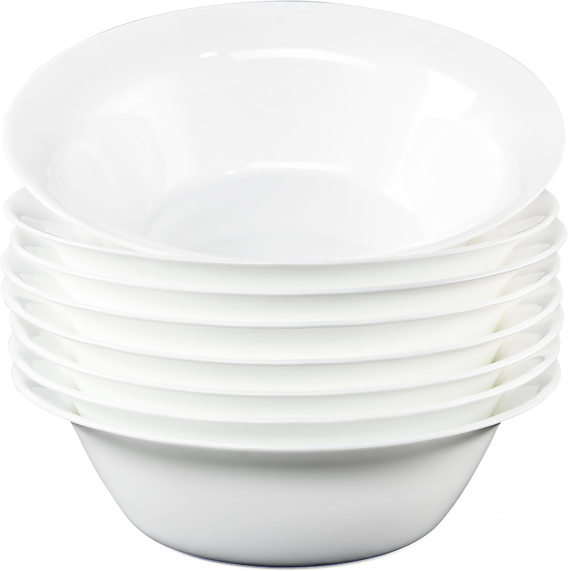 Amazon.com | CYUFU Soup Bowls Set of 4, Tempered Glass White Cereal ...