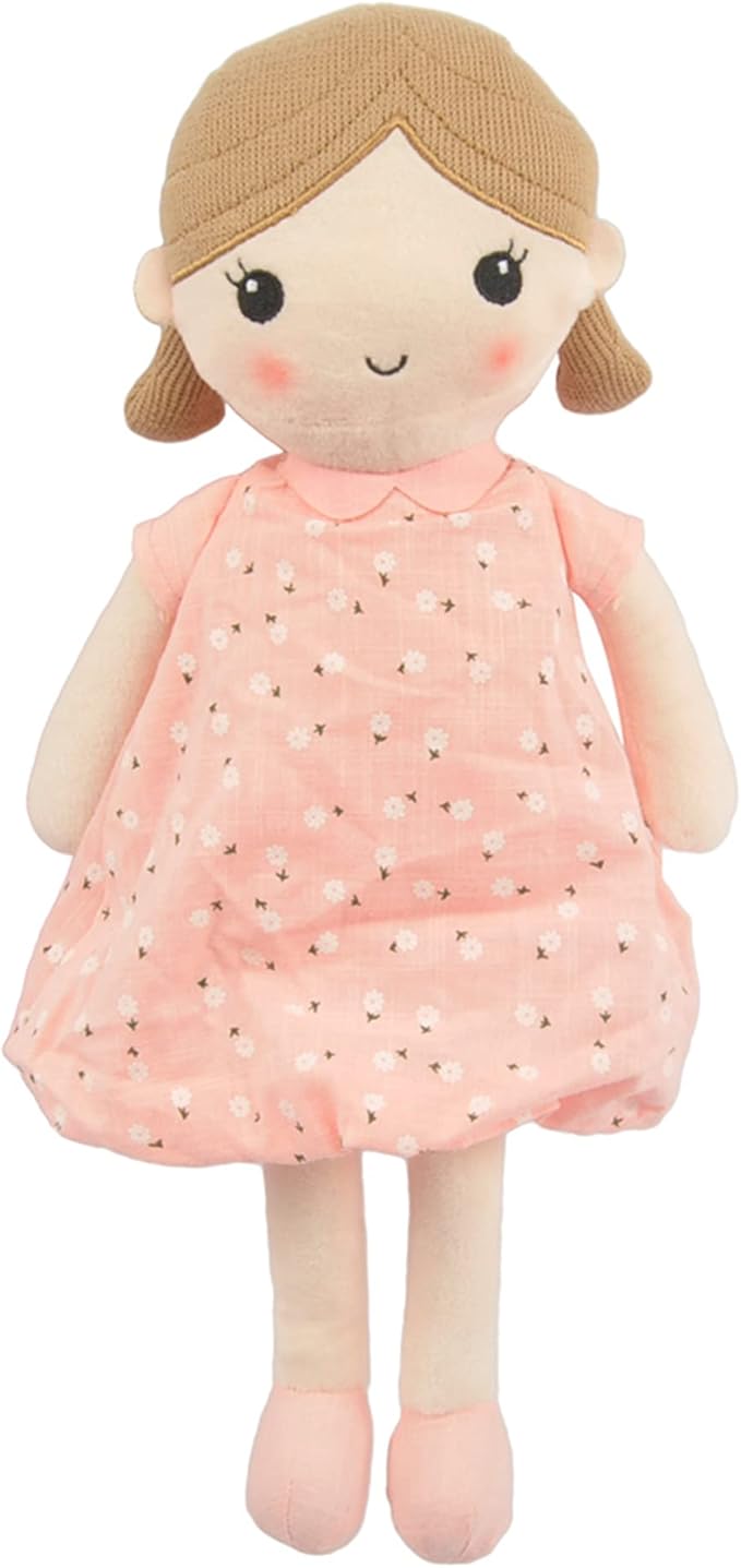 Amazon.com: Linzy Toys, Soft Plush Light Pink Blue Emily Rag Doll for ...