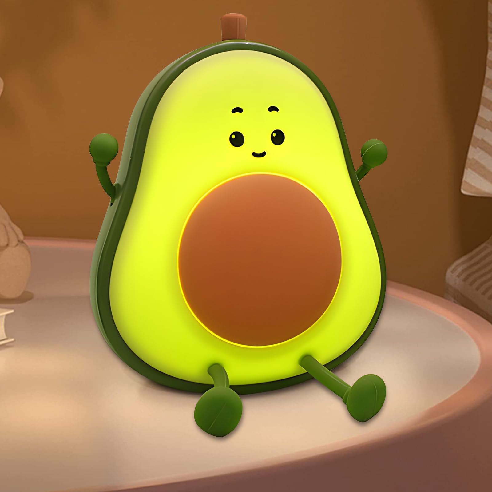 Yesinaly Cute Avocado Night Light for Kids - Touch Silicone Night Lamp ...