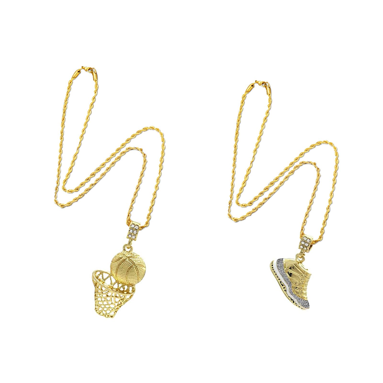 Amazon.com: UAIAGM 2 Pcs Basketball Chain and Sneaker Pendant Set Hip ...
