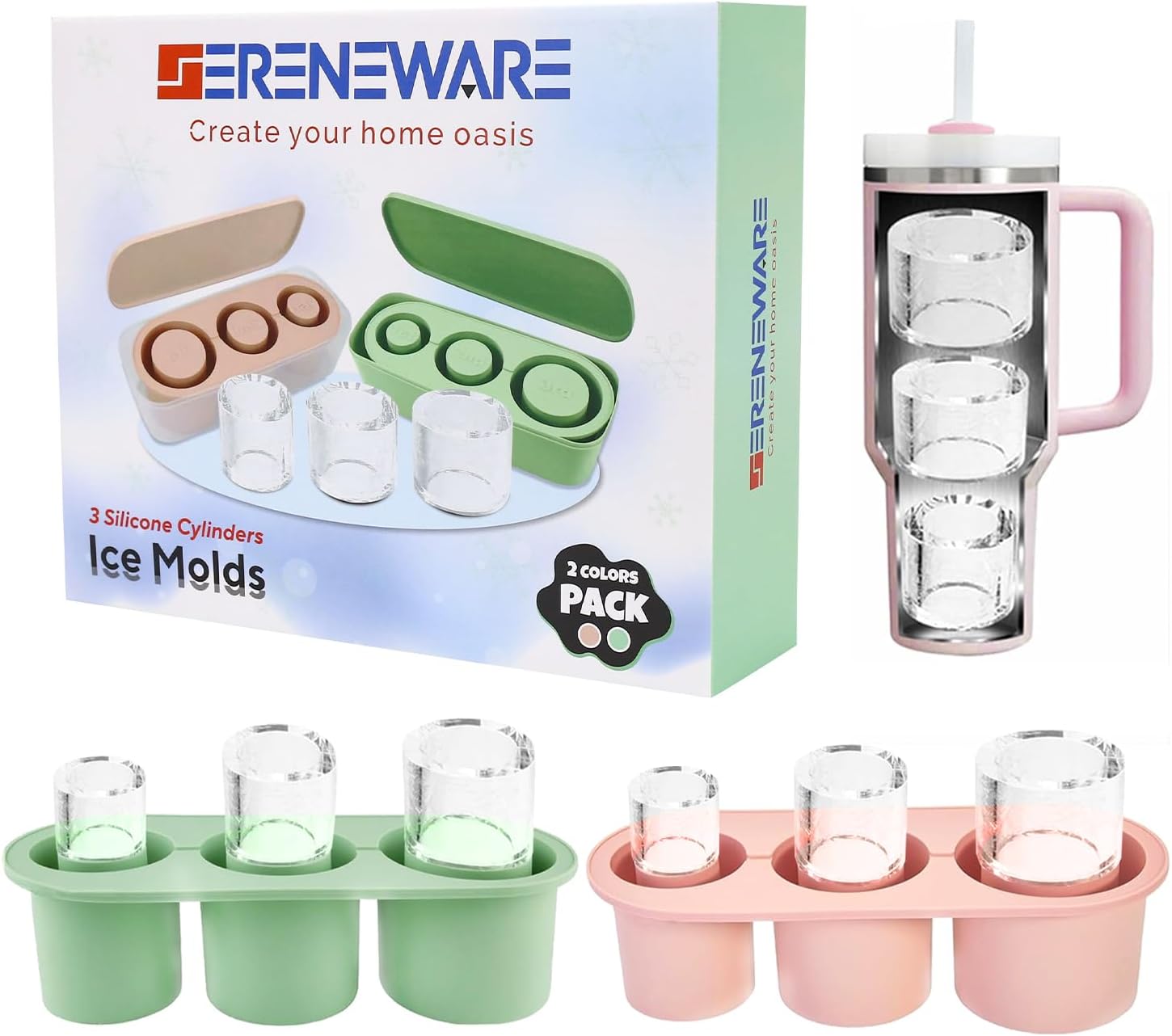 Amazon.com: SERENEWARE Silicone Ice Mold for Stanley with Tray and Lid ...