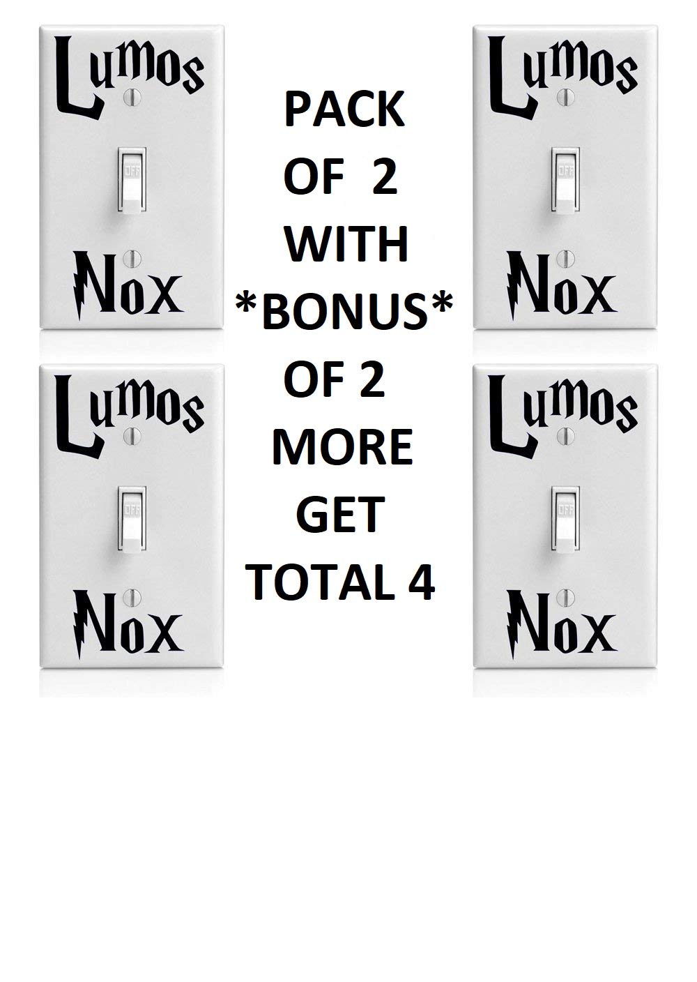 Automotive Pack of 2 Harry Potter Light Switch Decal Sticker and Bonus ...