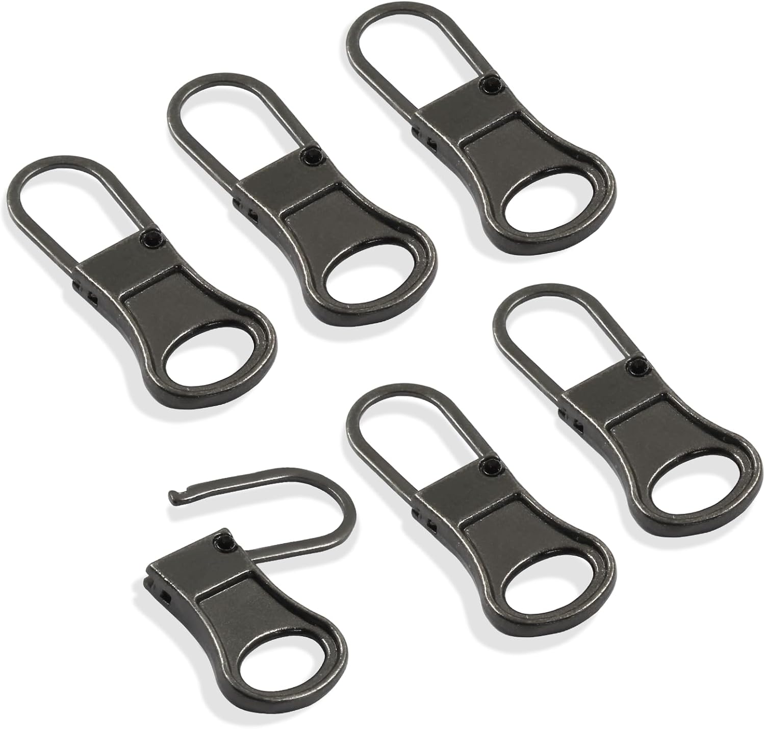 Amazon.com: Zorveiio 6pcs Gunblack Zipper Pull Replacement, 1mm ...