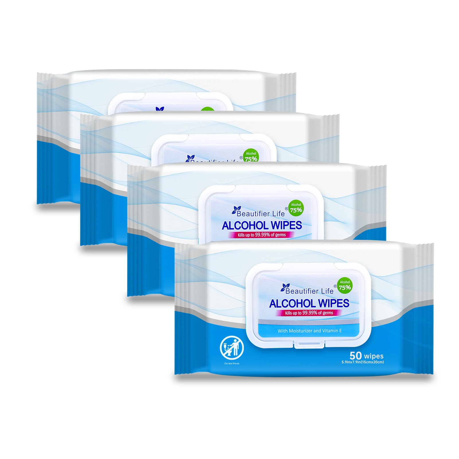 Amazon.com : Generic Wet Hand Sanitizing Wipes - 75% Alcohol - 4 Packs ...