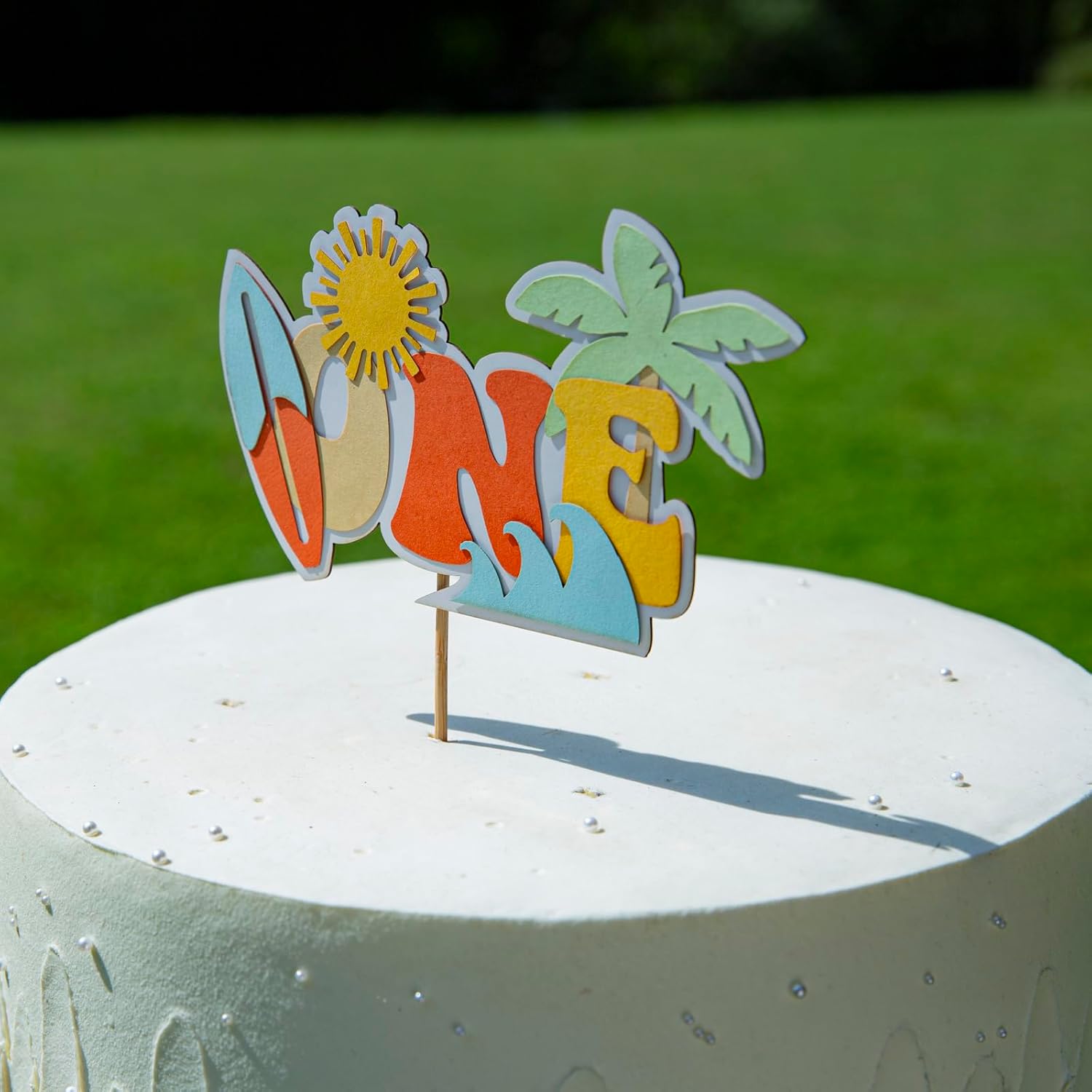 Amazon.com: Surf Theme One Cake Topper, Surfing First Birthday Cake ...