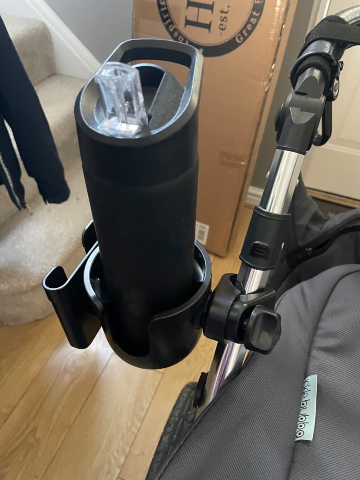 Pram Cup Holder, BSptyy Stroller Cup Holder/Baby Bottle Organizer ...