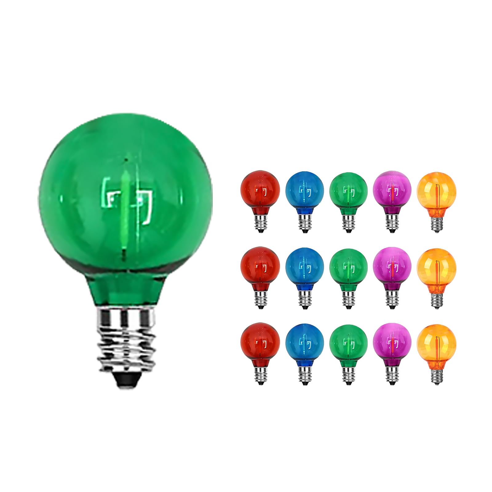 CHYParty Multicolor G40 LED Replacement Light Bulbs, Clear Colored LED ...
