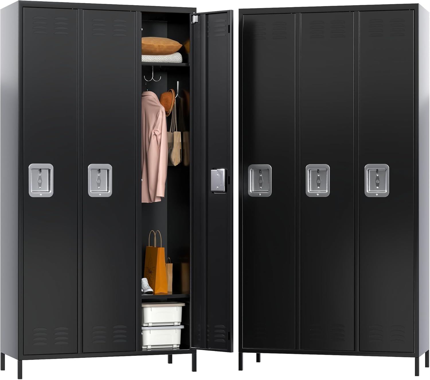 Amazon.com: Aobabo 3 Doors Lockers for Employees, Metal Lockers with 6 ...