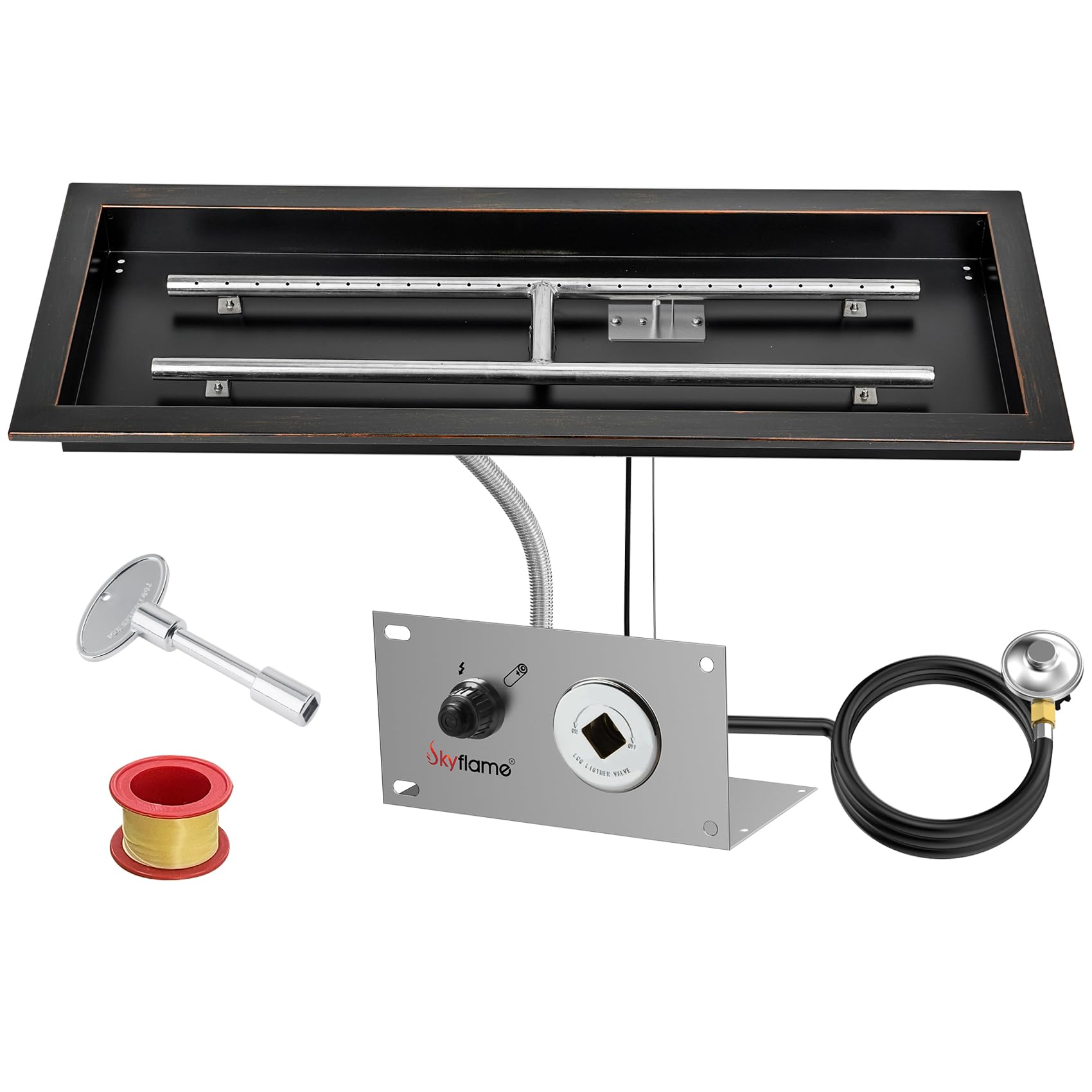 Snapklik.com : Skyflame 30 X 10 Inch Rectangular Fire Pit Pan Kit ...