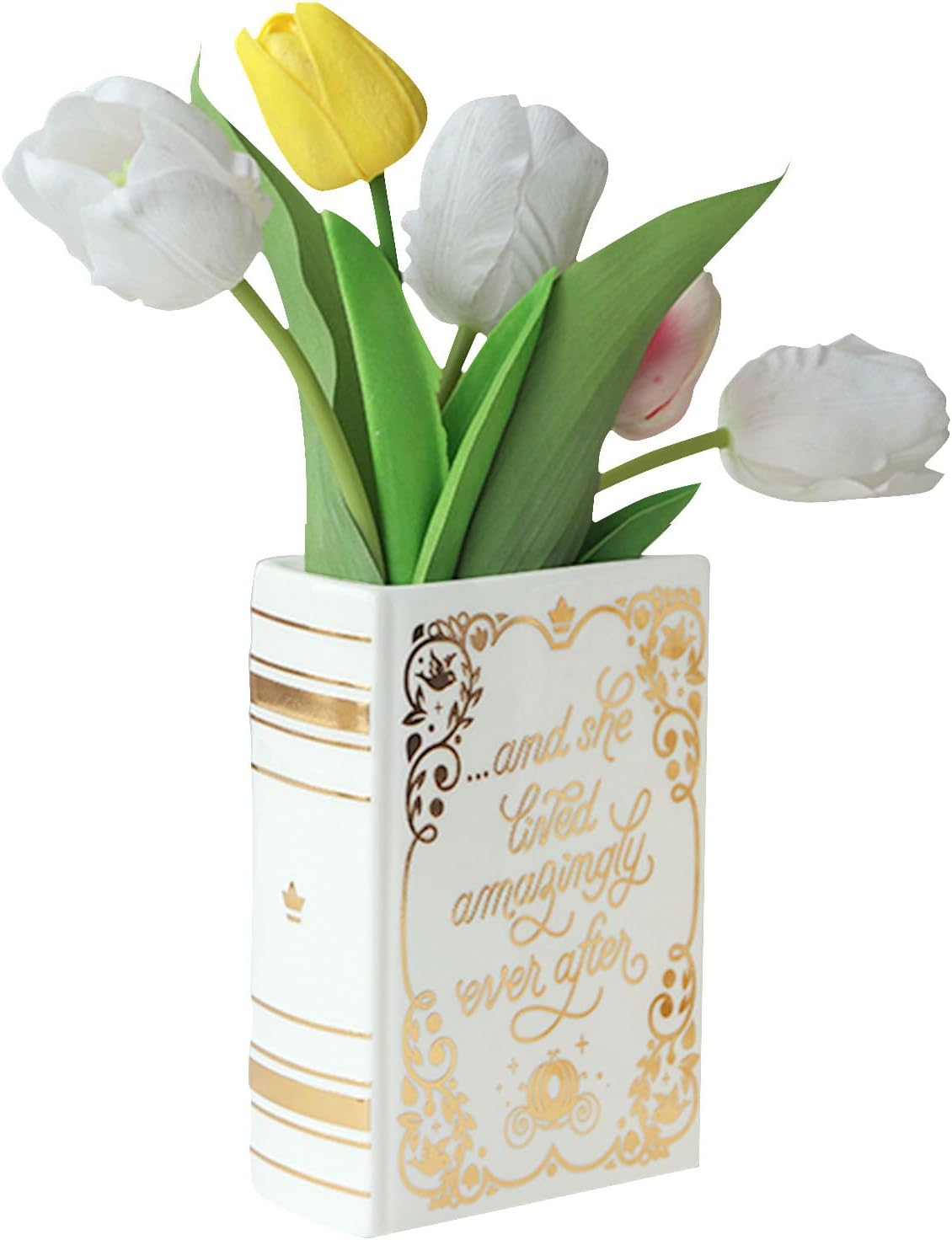 Amazon.com: SLDMJFSZ Book Flower Vase, Book-Shaped Decorative Ceramic ...