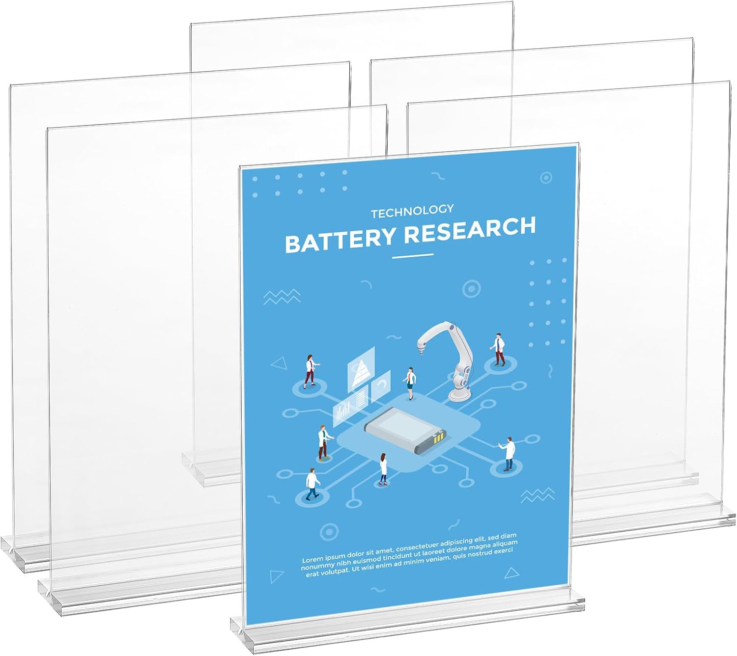 VEVOR Acrylic Sign Holder, 6 Pack 8.5 x 11-inch Brochure Display ...