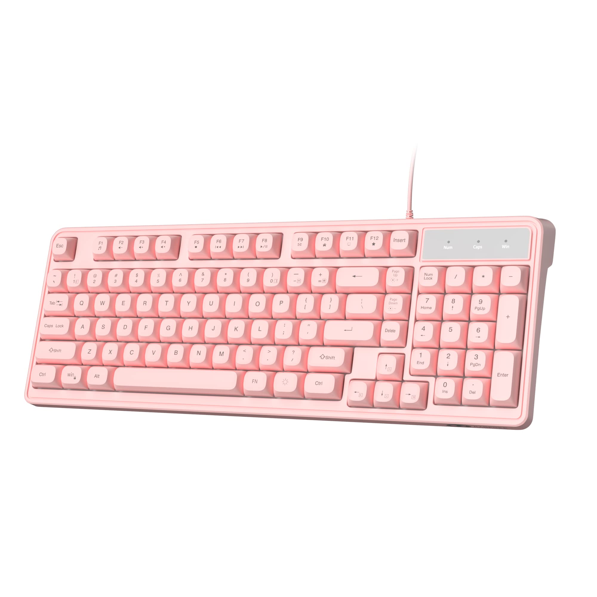 Amazon.com: MageGee Pink Gaming Keyboard - RGB Backlit Creamy Sounding ...