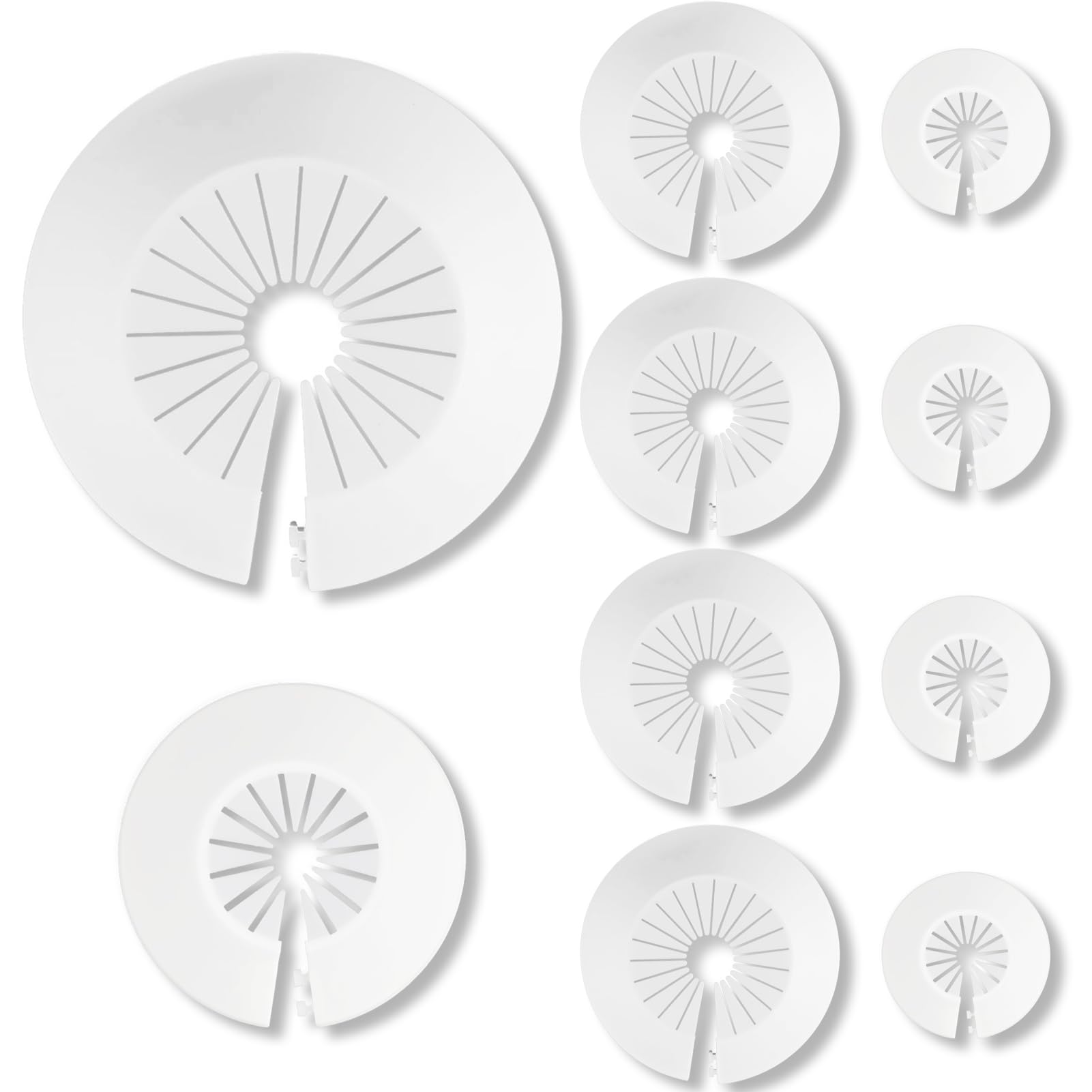 8 PCS Plumbing Cover Plates Plastic Escutcheon Plate Flange Pipe Covers ...