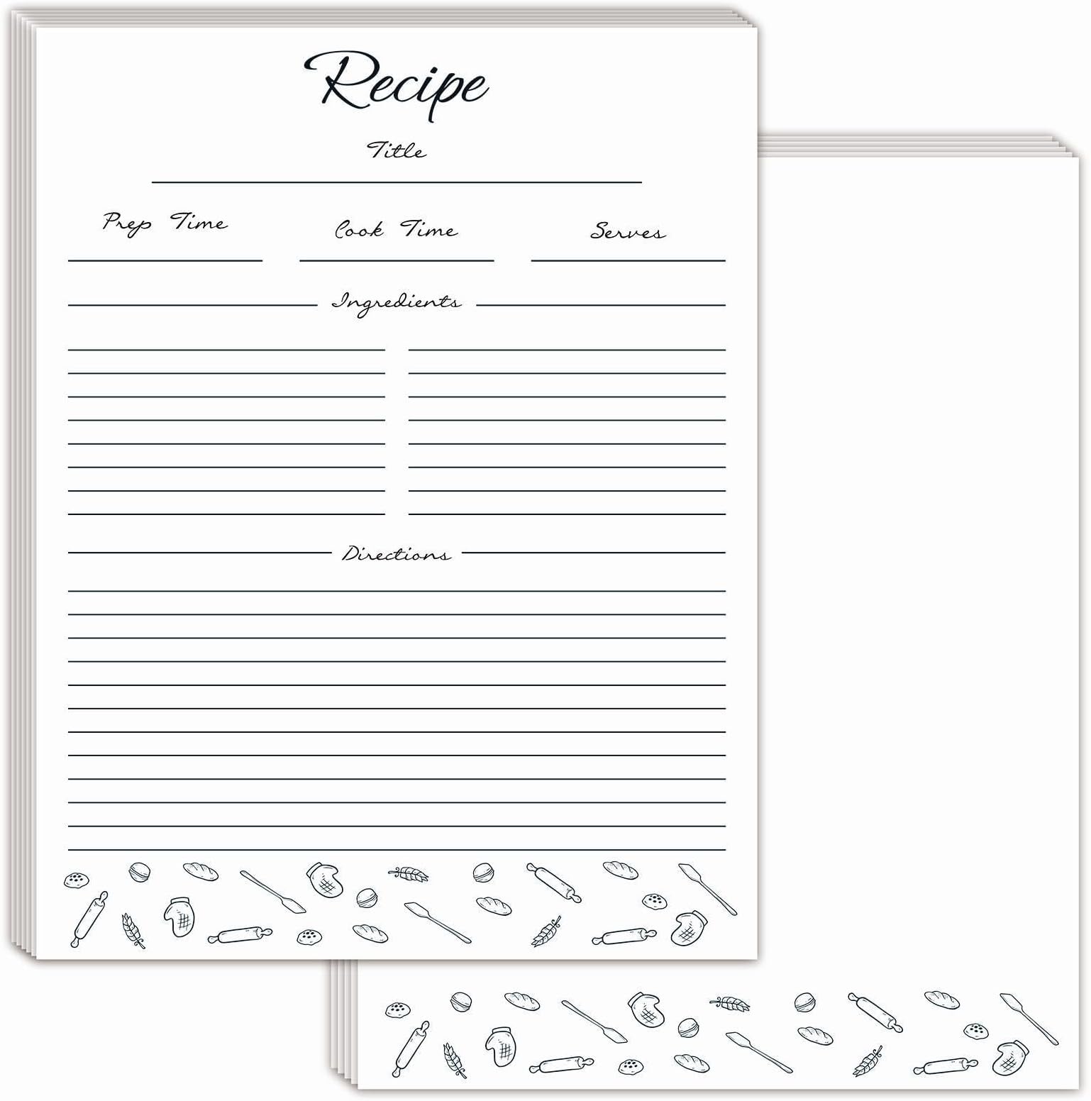 Amazon.com: 321Done Recipe Paper, Made in USA - 8.5x11 Tan, Full Page ...
