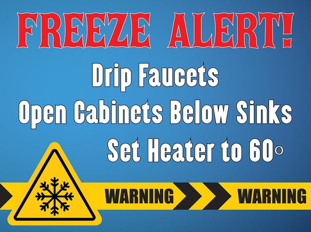 Amazon.com : Freeze Warning (Alert) Sign Metal Sign for Wall, Fence, or ...