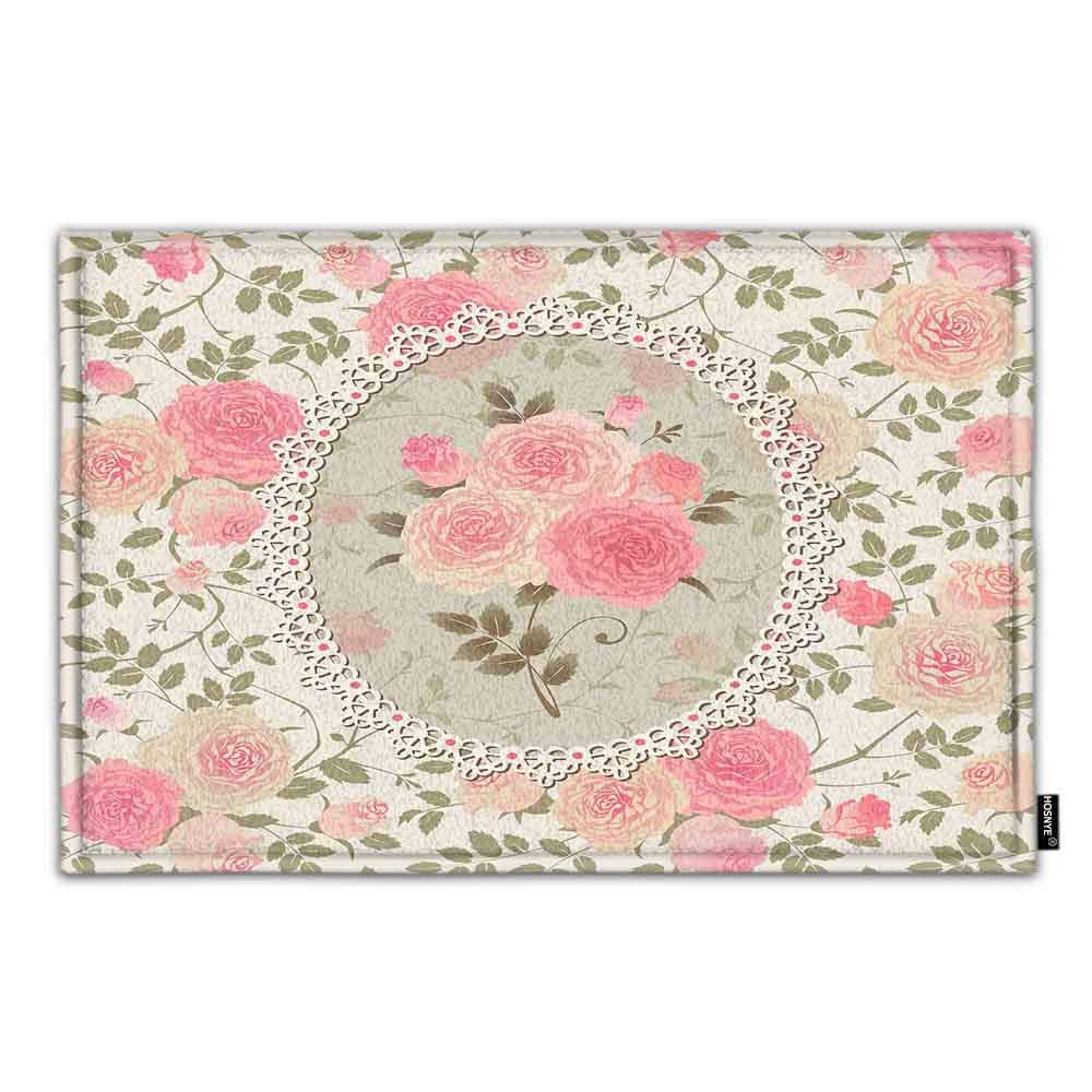 Amazon.com: HOSNYE Shabby Chic Rose Pattern Doormat Lace Frame with A ...