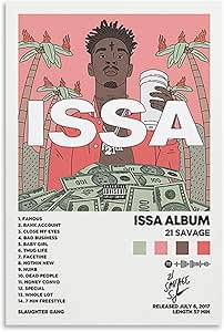 Amazon.com: PEIXEN 21 Savage - Issa Album Album Cover Canvas Posters ...