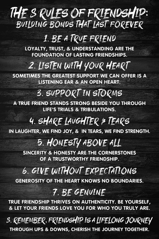 Friendship Rules Quotes Friends TV Show Quotes Plaque, Family Rules,
