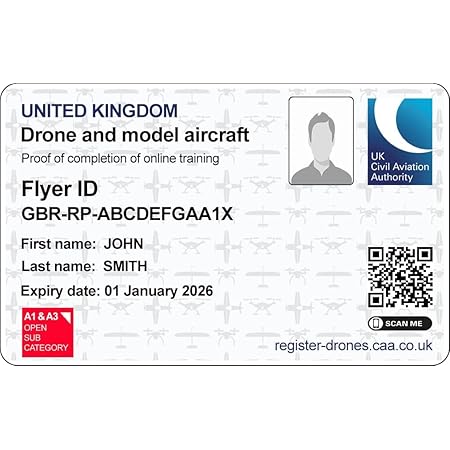 Drone Photo ID Card Unique QR encoded - UAS Drone Operator / Flyer ID ...
