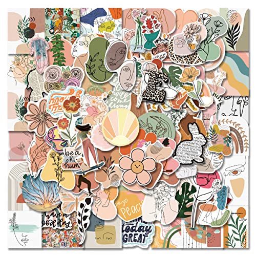 100 Pcs Boho Stickers Pack, Scrapbook Aesthetic Stickers, Vintage ...