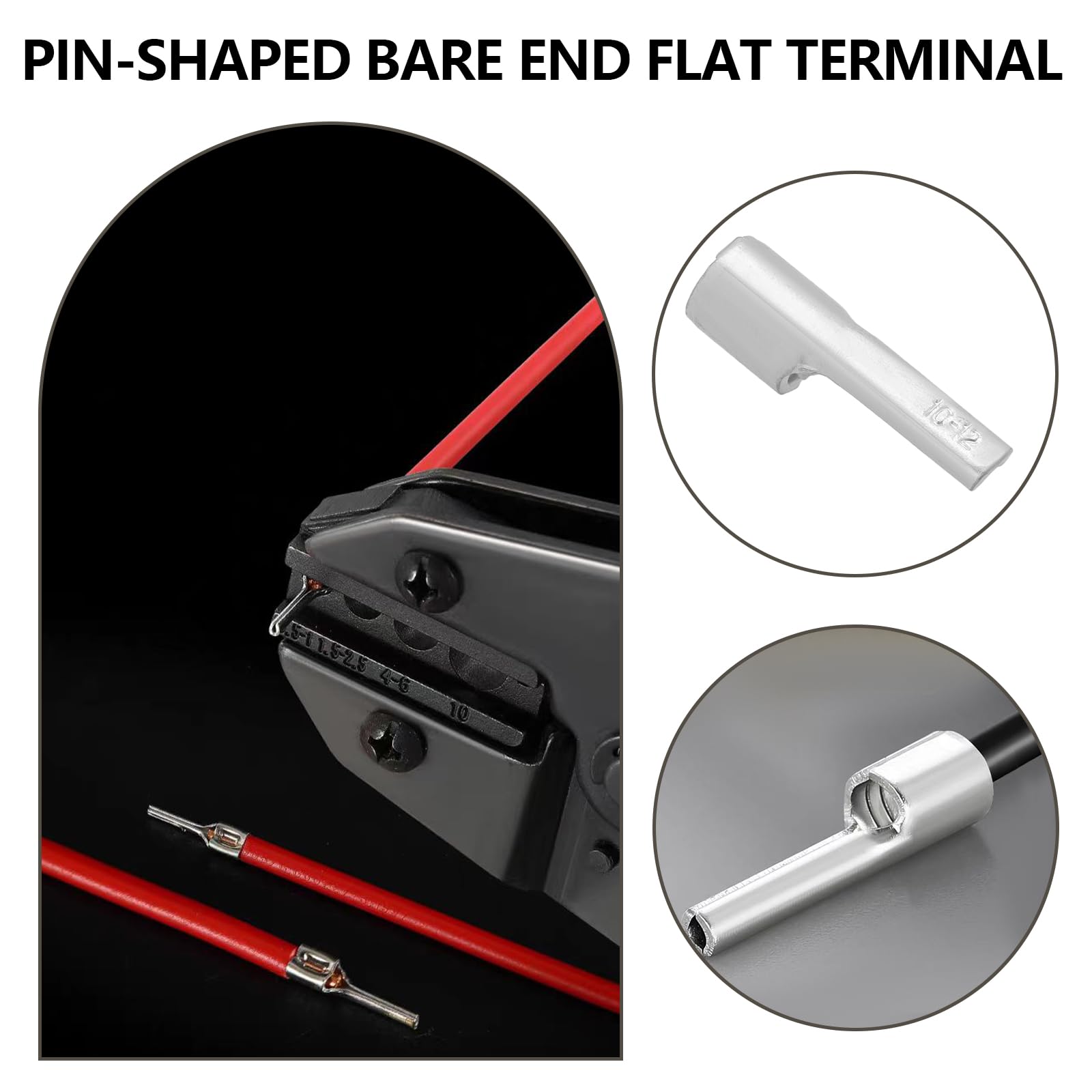 VGOL 25pcs Tinned Pure Copper Non Insulated Flat Pin Terminal Naked ...