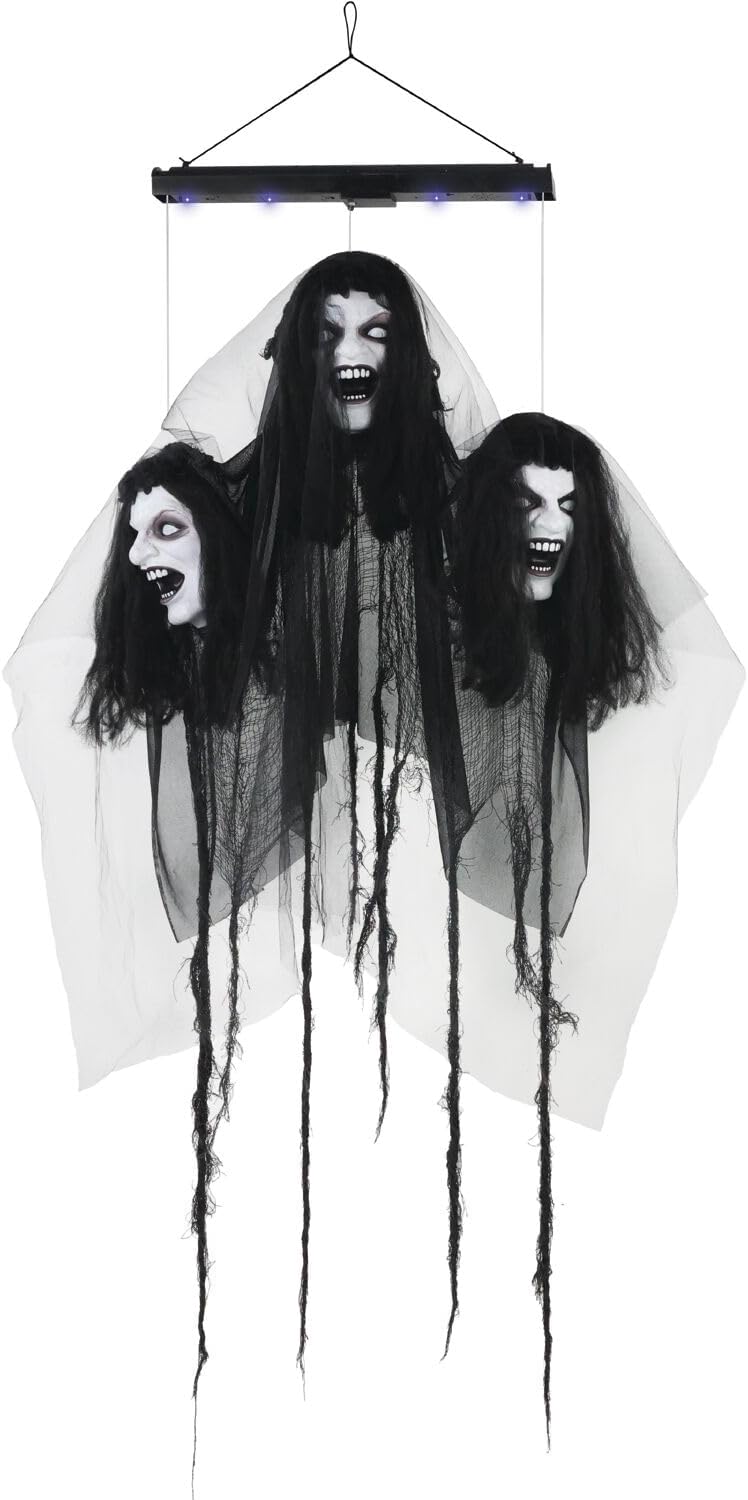 Amazon.com: Haunted Hill Farm Animatronic Scary Demon Widow Door ...