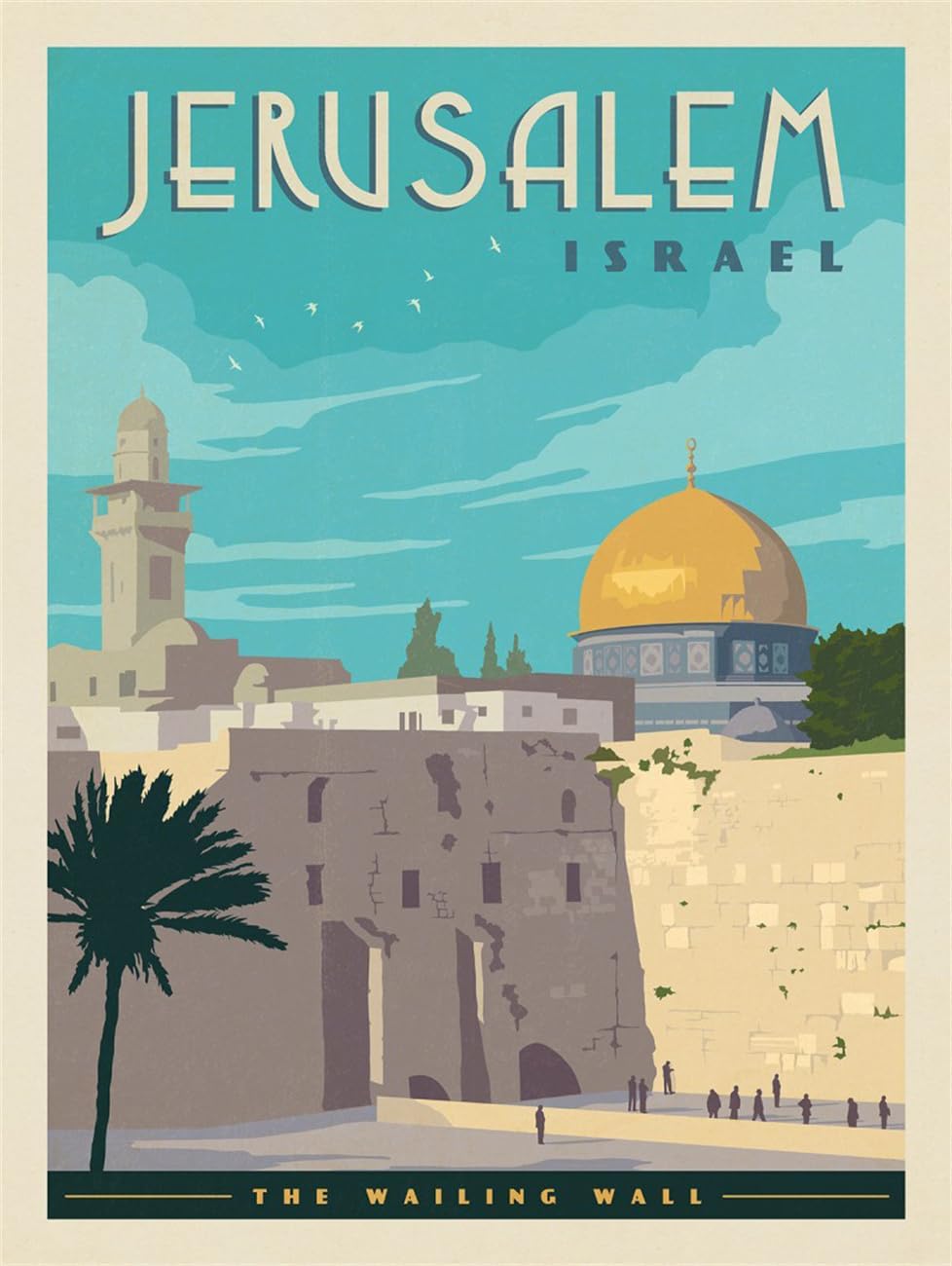 Amazon.com: Israel Jerusalem Vintage City Travel Posters Wall Art ...