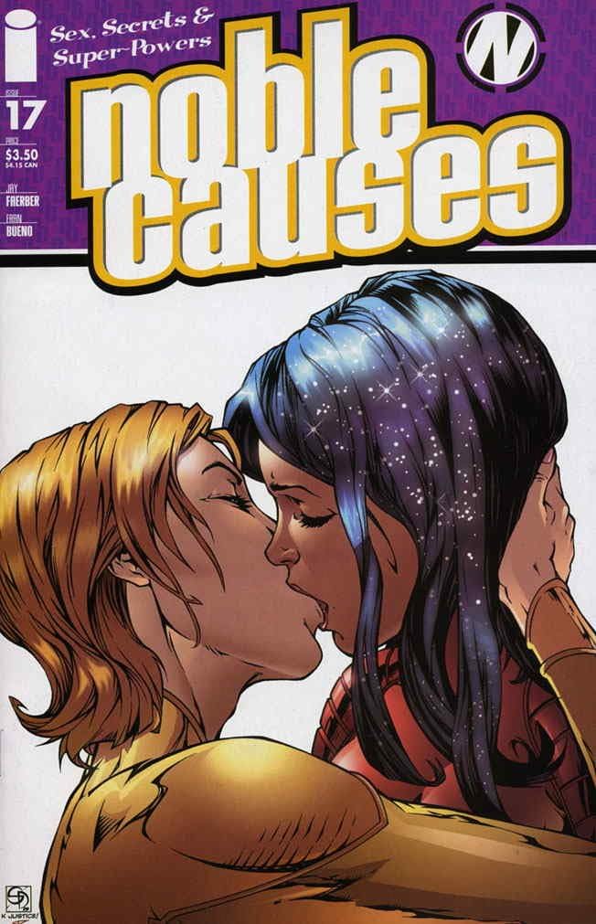 Amazon.com: Noble Causes (Vol. 3) #17 VF ; Image comic book | Jay Faerber Lesbian Kiss Cover ...