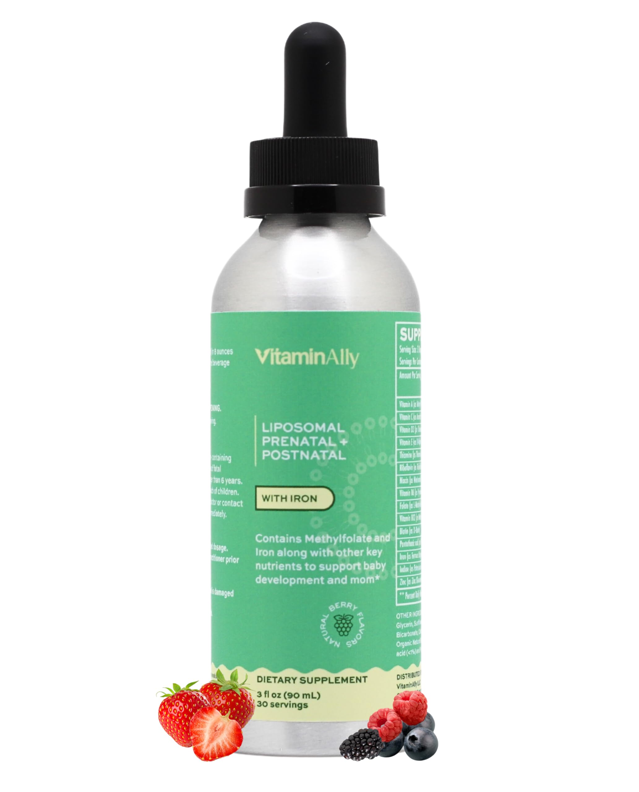 Amazon.com: Vitaminally Liposomal Liquid Prenatal + Postnatal Multivitamin Drops with Iron | Non ...