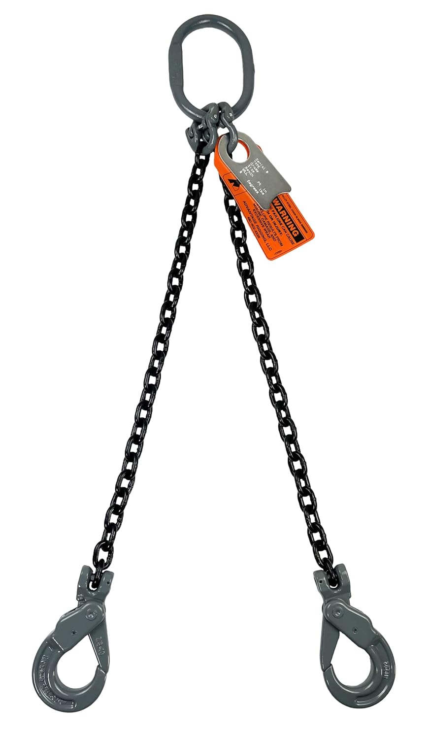 Advantage Rigging - Chain Sling - 3/8" x 6' Double Leg with Positive ...
