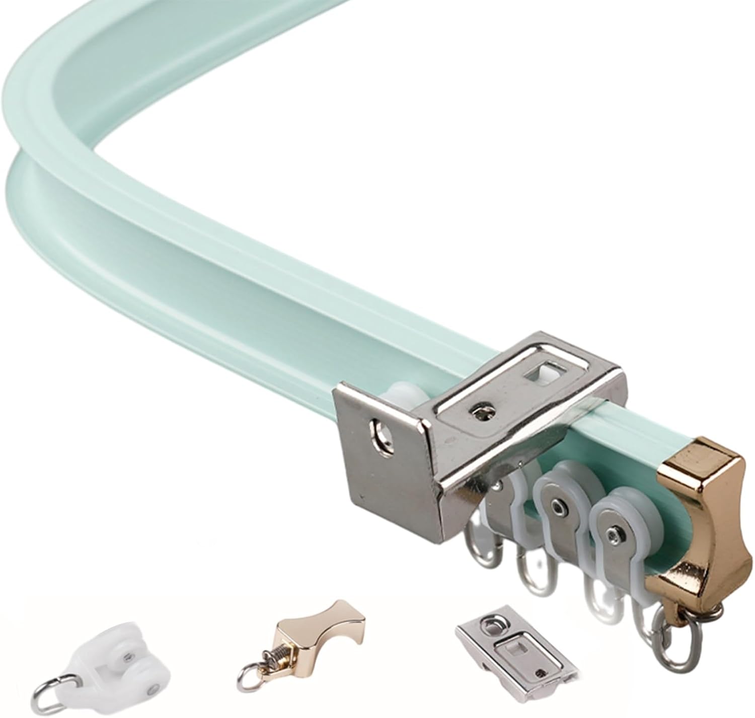 Amazon.com: Bendable Curtain Track for Bay Window Ceiling Curtain Track ...