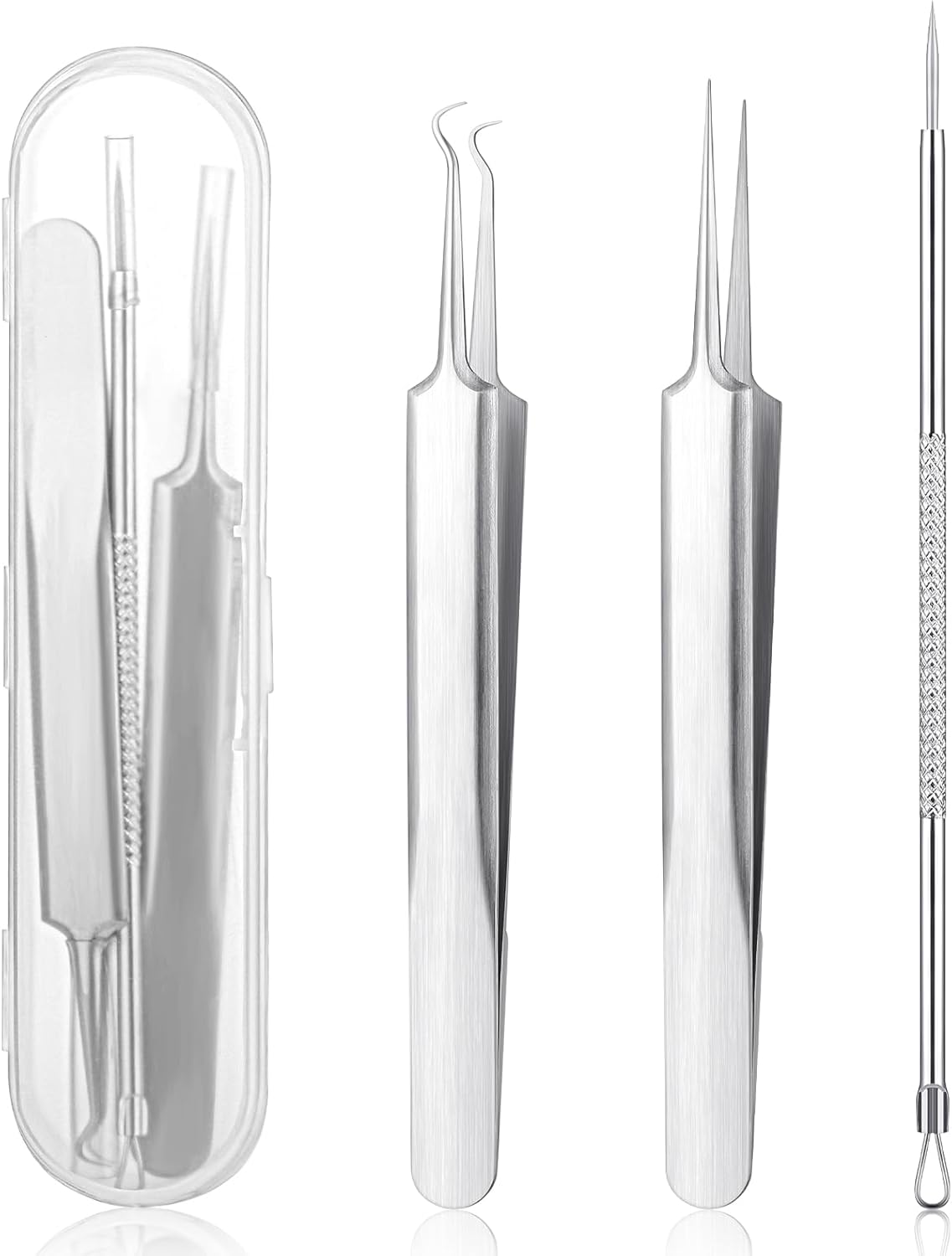 Amazon.com: 3pcs Blackhead Tweezers, Stainless Steel Ingrown Hair ...
