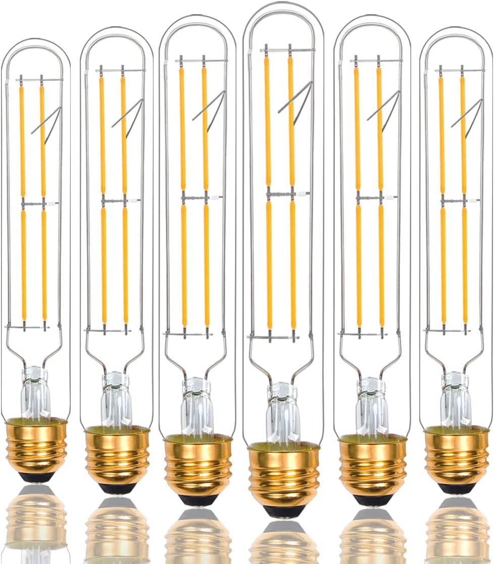 ZAROVS T10 Led Long Bulbs, 6W Dimmable Tubular Bulb, 60 Watt Equivalent ...