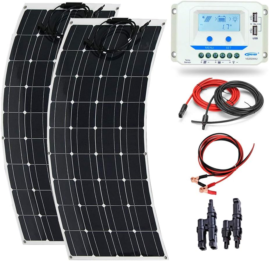 Amazon.com : AUECOOR RV Solar Panel Kit 200w Solar Powered System: 2X ...