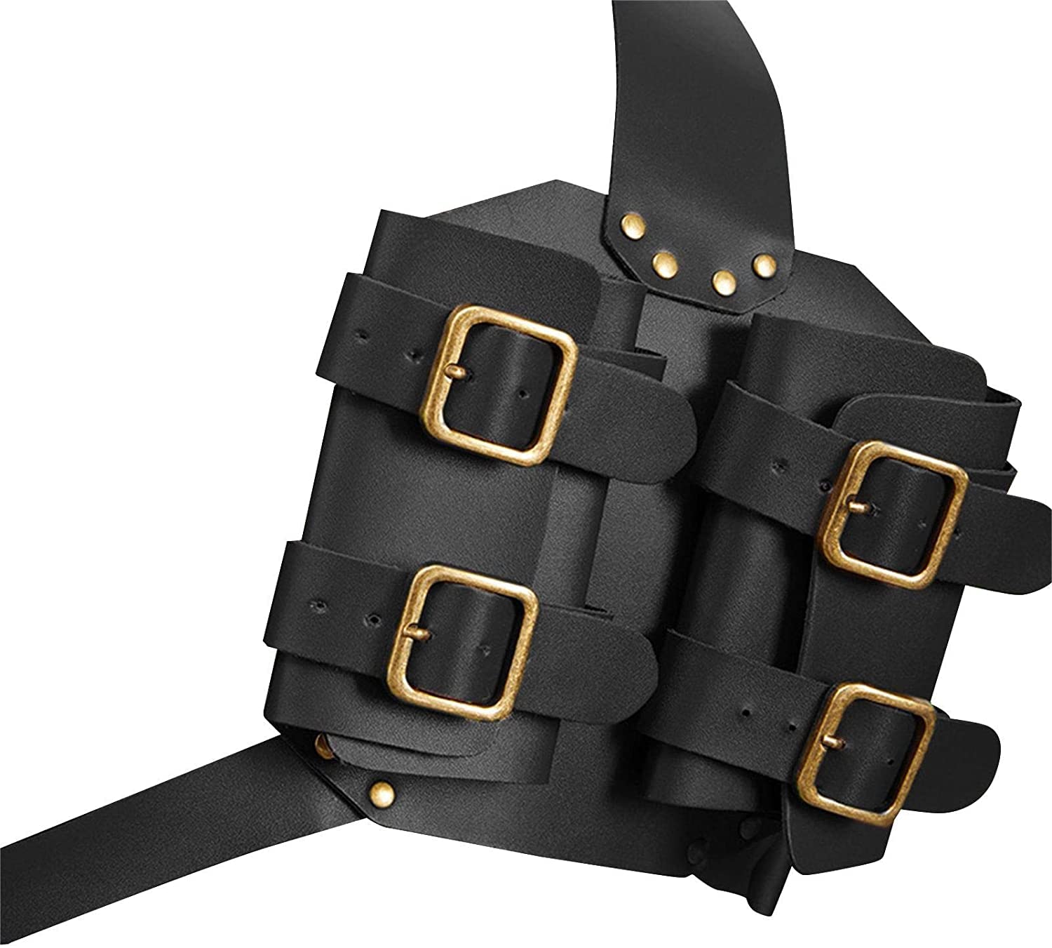 Amazon.com : Medieval Double Sword Back Scabbard Adjustable PU Leather ...