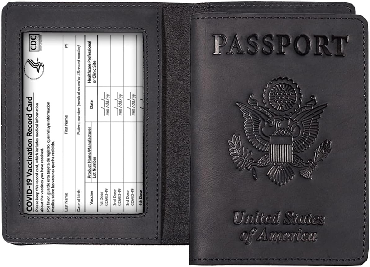 Amazon.com | Shvigel US Leather Passport Book Cover - Thin American ...