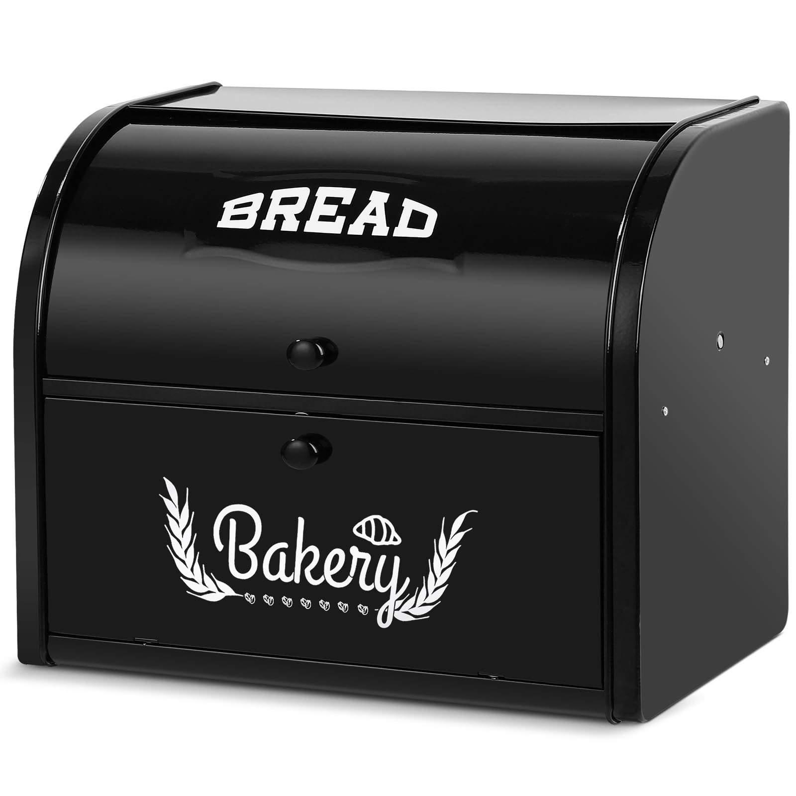 Large Capacity Double Compartment Bread Box Roll Top Bread Box Kitchen ...