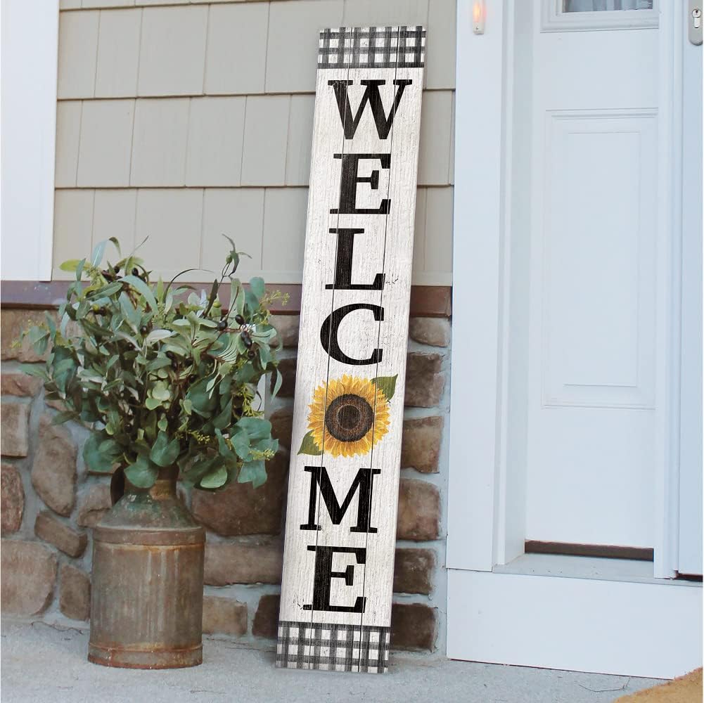 Amazon.com : My Word! Welcome Check w/Sunflower Porch Board Welcome ...