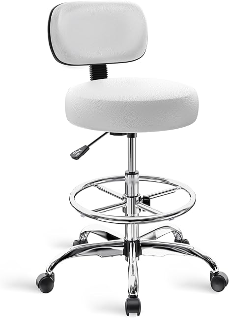 Amazon.com: SUPERJARE Drafting Chair with Back, Adjustable Foot Rest ...