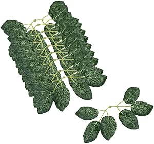 Amazon.com: 10/50pcs Artificial Roes Leaves Bulk Silk Greenery Fake Rose Flower Leaves for DIY ...
