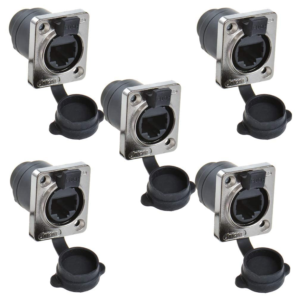PENGLIN 5PCS Panel Mount RJ45 Waterproof Connector Cat5/5e/6 8P8C ...