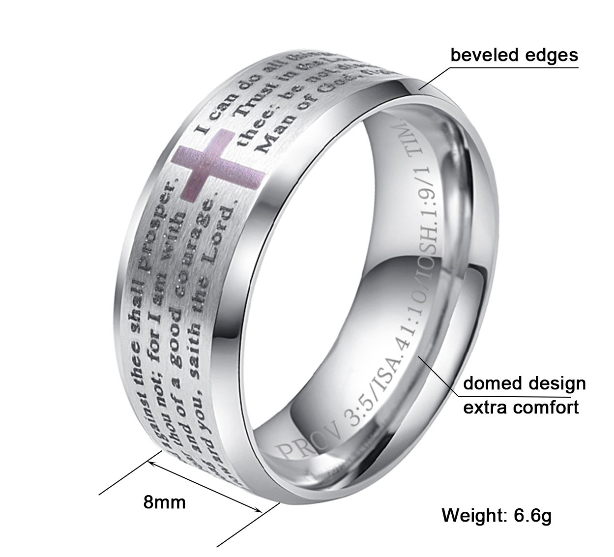 Snapklik.com : Mens Stainless Steel Bible Verse Christian Lords Prayer ...